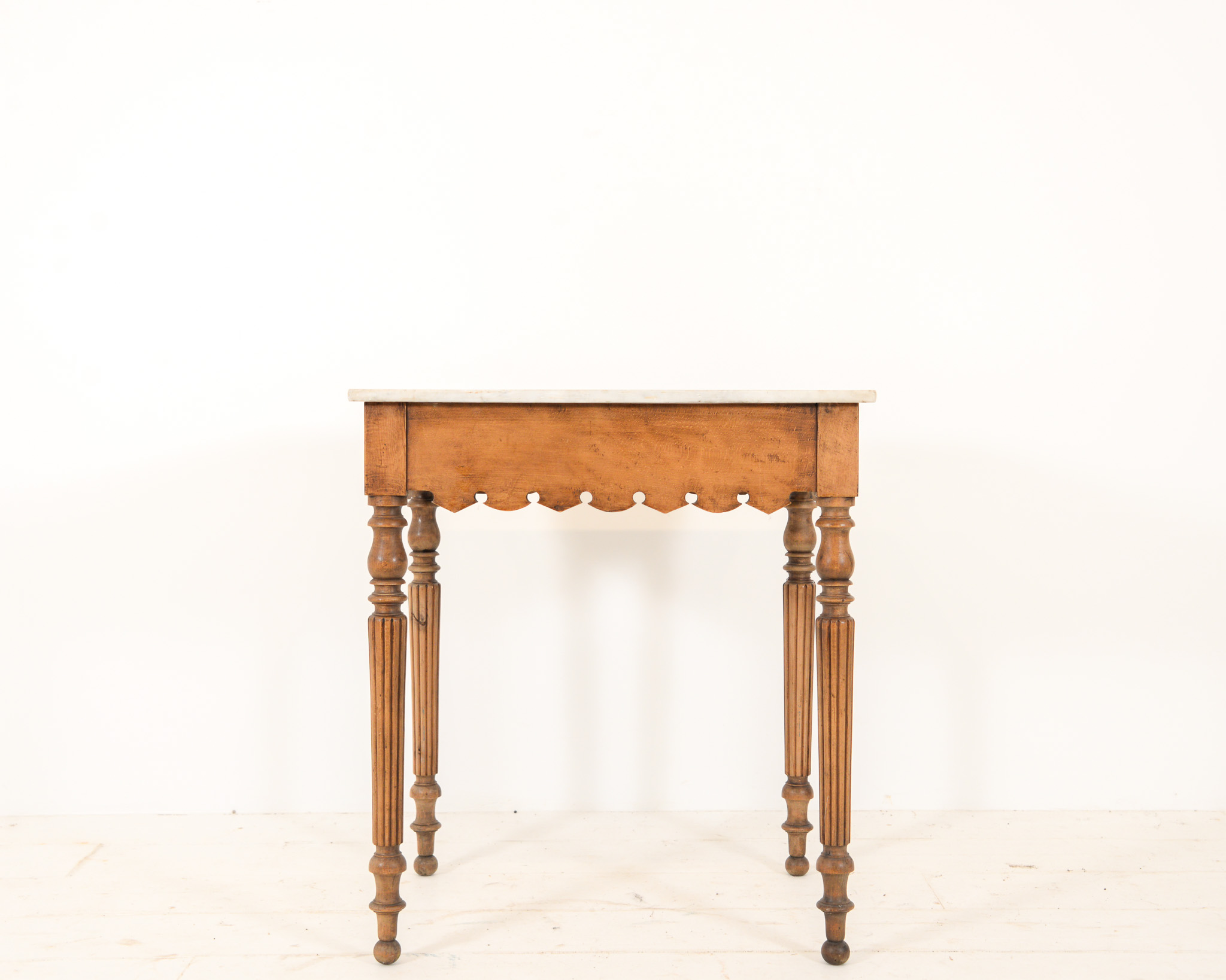 Pine and marble butcher's table | Louise Hall Decorative